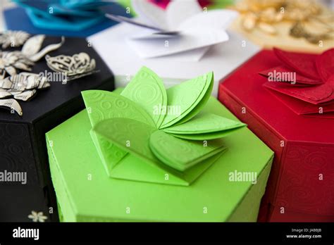 Closeup View At Group Of Exploding Box Stock Photo Alamy