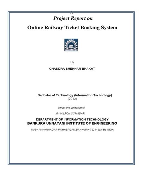 Railway Reservation System Project Report Compress Pdf Active Server Pages World Wide Web
