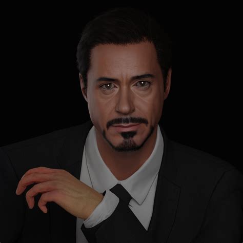 Robert Downey Jr Iron Man Realistic Portrait Render CGTrader