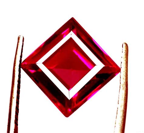 Jewelry Making And Beading Natural Red Ruby Square Step Cut 6cts Burmese