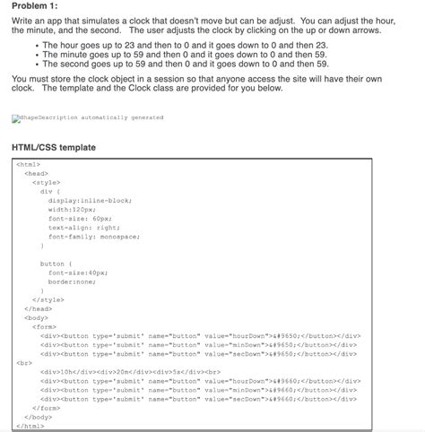 Solved Problem 1 Write An App That Simulates A Clock That