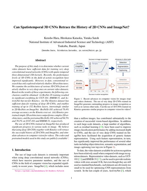 Pdf Can Spatiotemporal 3d Cnns Retrace The History Of 2d Cnns And