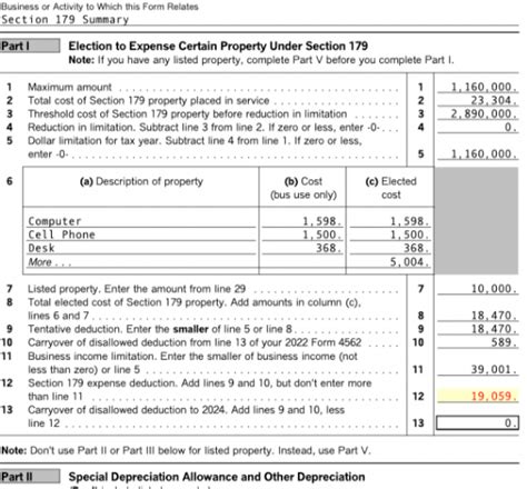 I Am Getting An Error On Form 4562 Line 12 That I Cant Resolve