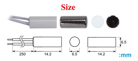 Round Shape Wired Normally Closed Door Contact Sensor Recessed Magnetic Switch Contact Sensor