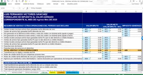 Formulario 104 Iva Personas Naturales Mensual Semestral Audficon