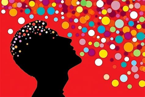 Bioelectric Interface Mental Fatigue And Neuronal Network Silhouette Of A Human Head With