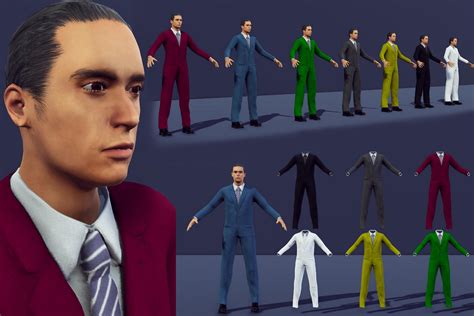 Male Character With Suite 3d Characters Unity Asset Store