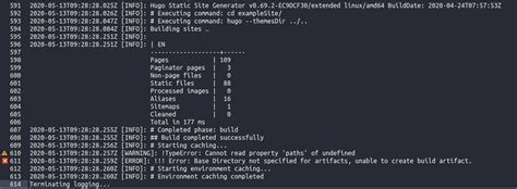 hugo error base directory not specified for artifacts · issue 5768