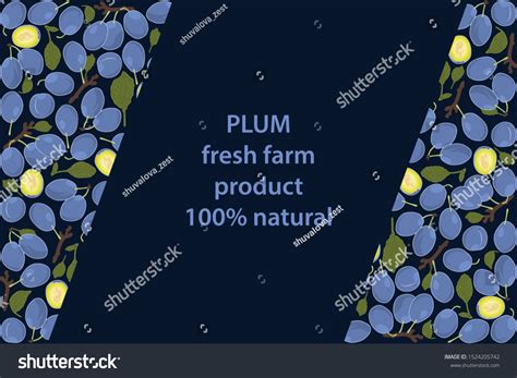 Vector Illustration Plum Leaf Design Background Stock Vector Royalty