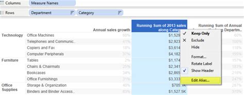 renaming headers for quick table calculations