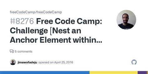 Free Code Camp Challenge Nest An Anchor Element Within A Paragraph