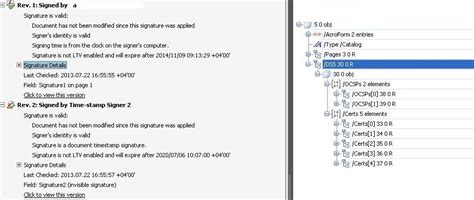 Pdf Ocsps Are Not Shown But I Have In Dss Stack Overflow