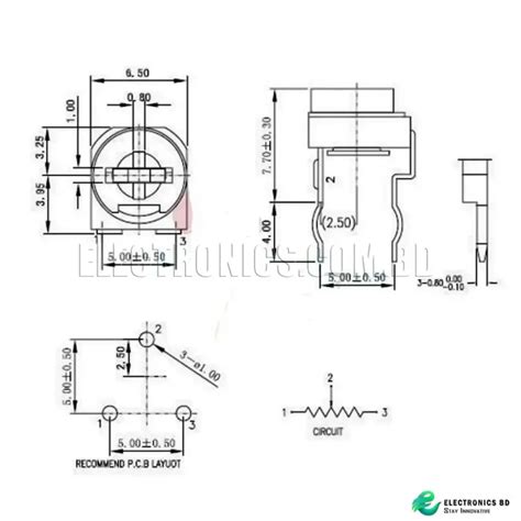 100 Ohm Variable Resistor Rm065 Latest Price In Bangladesh Bd