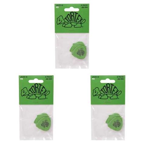 Dunlop Tortex Jazz Iii 88mm Players Pack 18 Pack Bundle Green Accessories Chicago Music