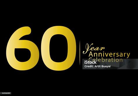 60 주년 기념 축하 로고 타입 골드 컬러 벡터 60 번째 생일 로고 60 숫자 기념일 배너 초대 카드 및 포스터에 대 한 기념일 디자인 요소 숫자 디자인 벡터