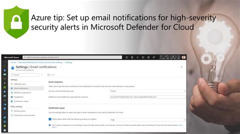 Azure Tip Set Up Email Notifications For High Severity Security Alerts