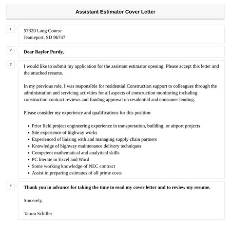 Assistant Estimator Cover Letter Velvet Jobs Assistant Estimator Cover Letter Velvet Jobs
