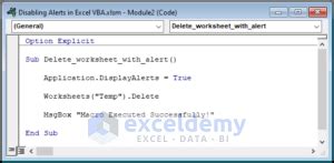 How To Disable Alerts In Excel VBA With Easy Steps ExcelDemy