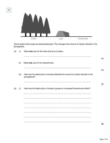 Aqa Biology 4 7 Ecology L12 Deforestation And Land Use Teaching Resources