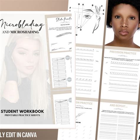 editable microblading manual microshading manual combo brow etsy