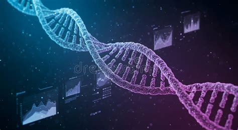 Dna Double Helix Visualization With Graph Data For Scientific Purposes