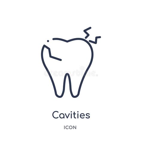 Linear Cavities Icon From Dentist Outline Collection Thin Line