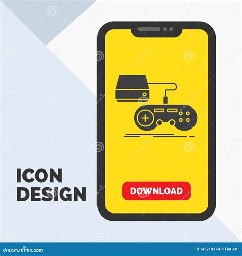Console Game Gaming Playstation Play Glyph Icon In Mobile For Download Page Yellow