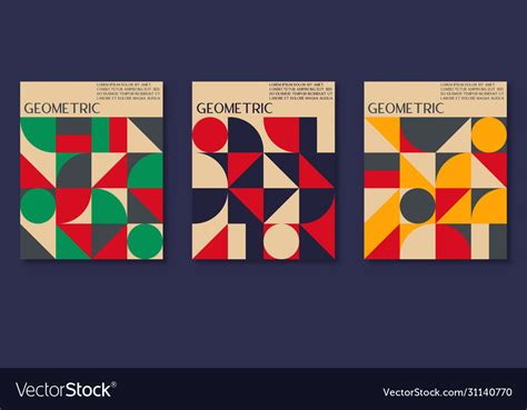 Abstract Geometric Pattern Modern Banner Set Vector Image