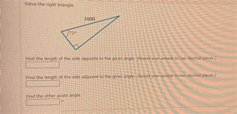 Solved Solve The Right Triangle Find The Length Of The Side Chegg