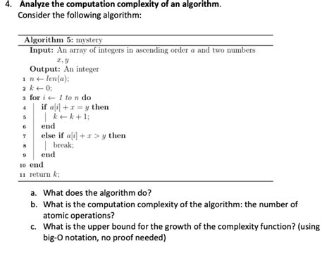 Solved 4 Analyze The Computation Complexity Of An