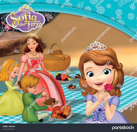 پوستر کارتون پرنسس سوفیا به همراه خانواده در پیکنیک و لوگو گوشه تصویر