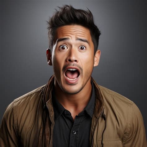 Premium Ai Image Photo Asian Man Close His Mouth By Two Hand Amazed