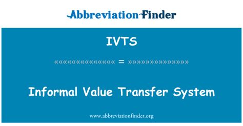 ivts 代表 非正式价值转移系统 informal value transfer system