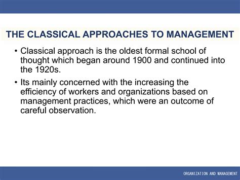Classical Approaches To Management Pptx