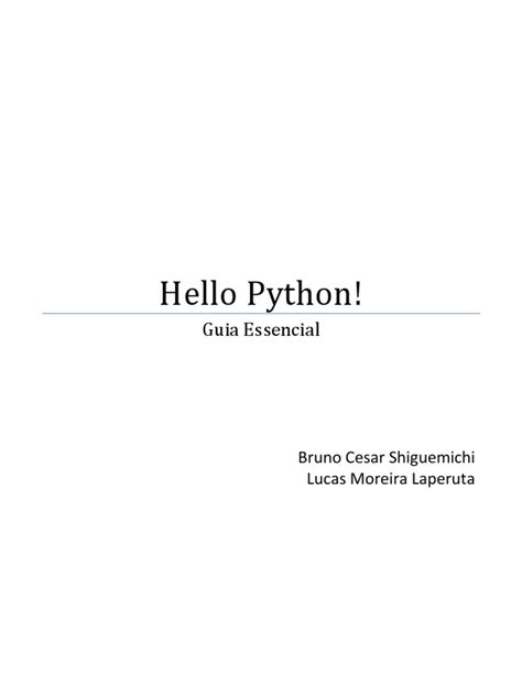 hello python pdf python linguagem de programação c linguagem