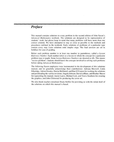 Saxon Math Advanced Math Solutions Manual 2nd Edition R O C K Solid Home School Books