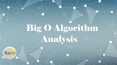 Big O Algorithm Analysis Youtube
