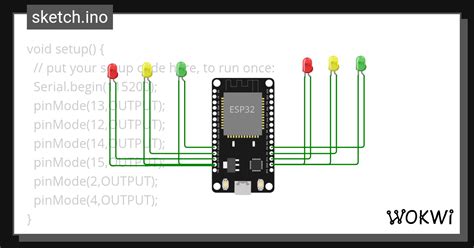 Traffic Light Wokwi Esp32 Stm32 Arduino Simulator