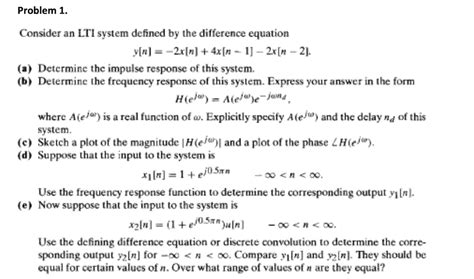 Solved Consider An LTI System Defined By The Difference Chegg
