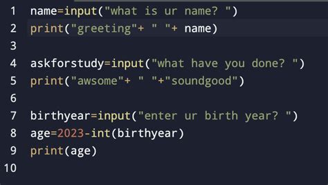 How To Calculate Your Birth Year In Python Int Data Type