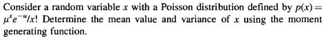 Solved Consider A Random Variable X With A Poisson Chegg