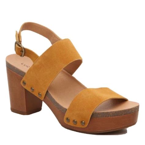 Lucky Brand Shoes Lucky Brand Harimony Mustard Yellow Suede Heel