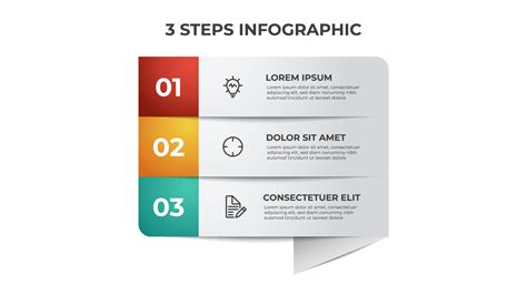 3 list of steps row layout diagram with number sequence infographic