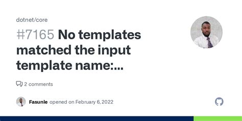 No Templates Matched The Input Template Name Blazorserver · Issue 7165 · Dotnetcore · Github
