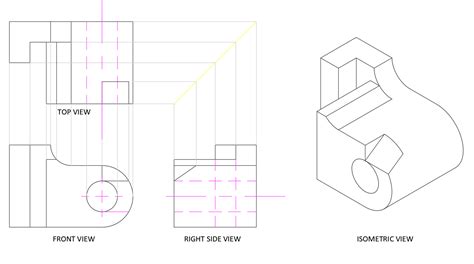 [solved] how do i draw the top view and the isometric sketch for the