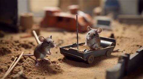 Premium Ai Image Tiny Mouse Construction Site Generative Ai