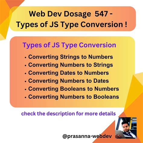 Prasanna D On Linkedin Web Dev Dosage 547 Types Of Javascript Type