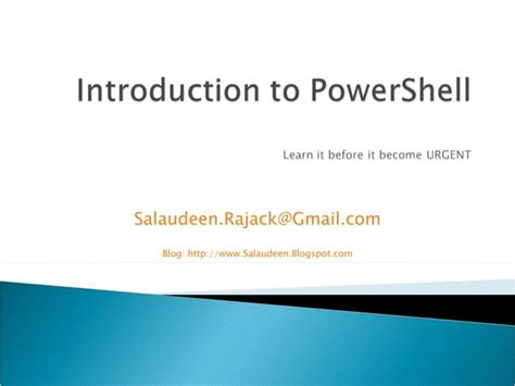 introduction to powershell ppt operating systems computer software and applications