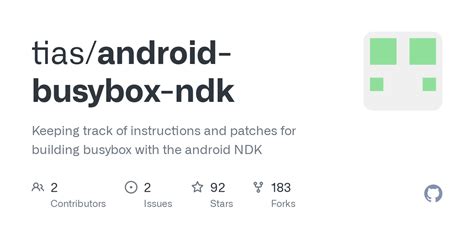 github tias android busybox ndk keeping track of instructions and