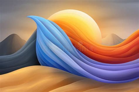 Dynamic Blue And Orange Waves Vibrant Abstract Design With Soothing Visual Effect Stock